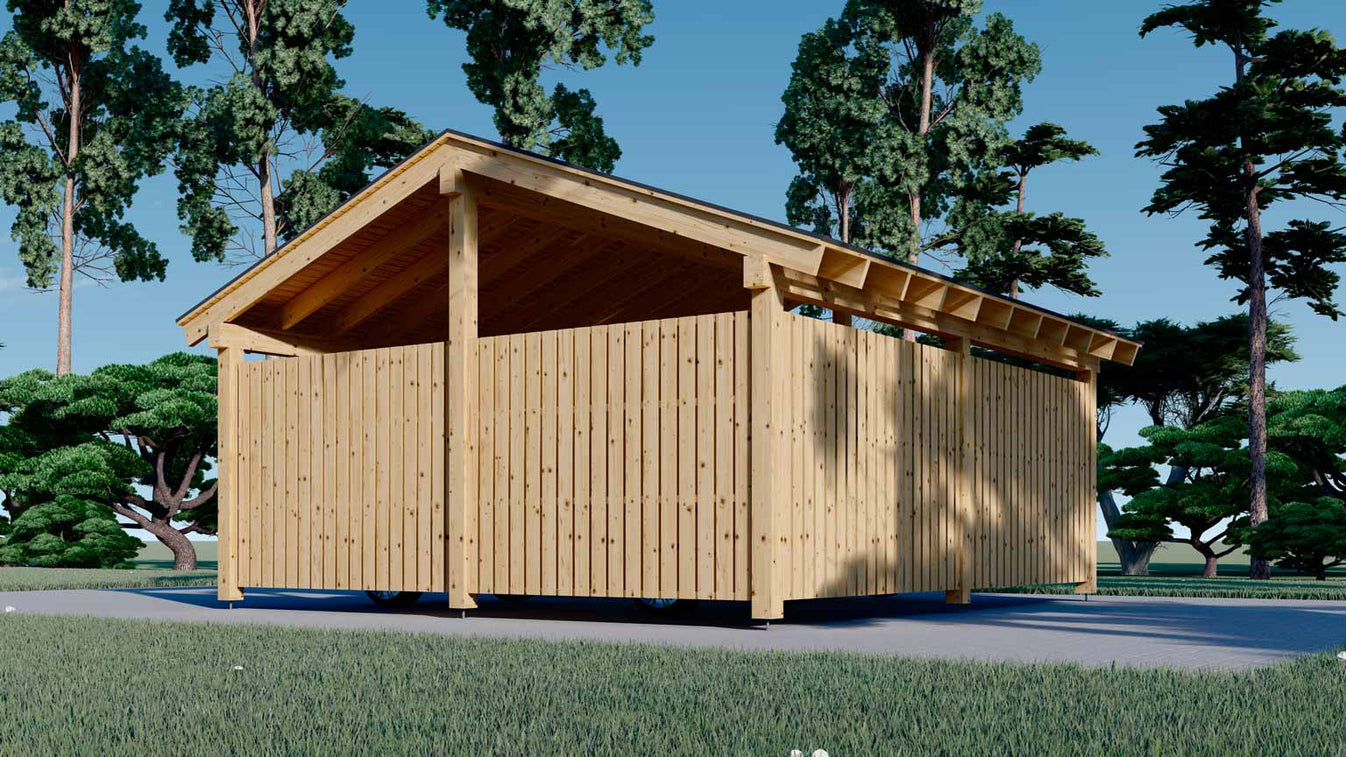 Pérgola MOON Doble de 6X6 Madera Lisa – CASAS DE MADERA BÁLTICAS